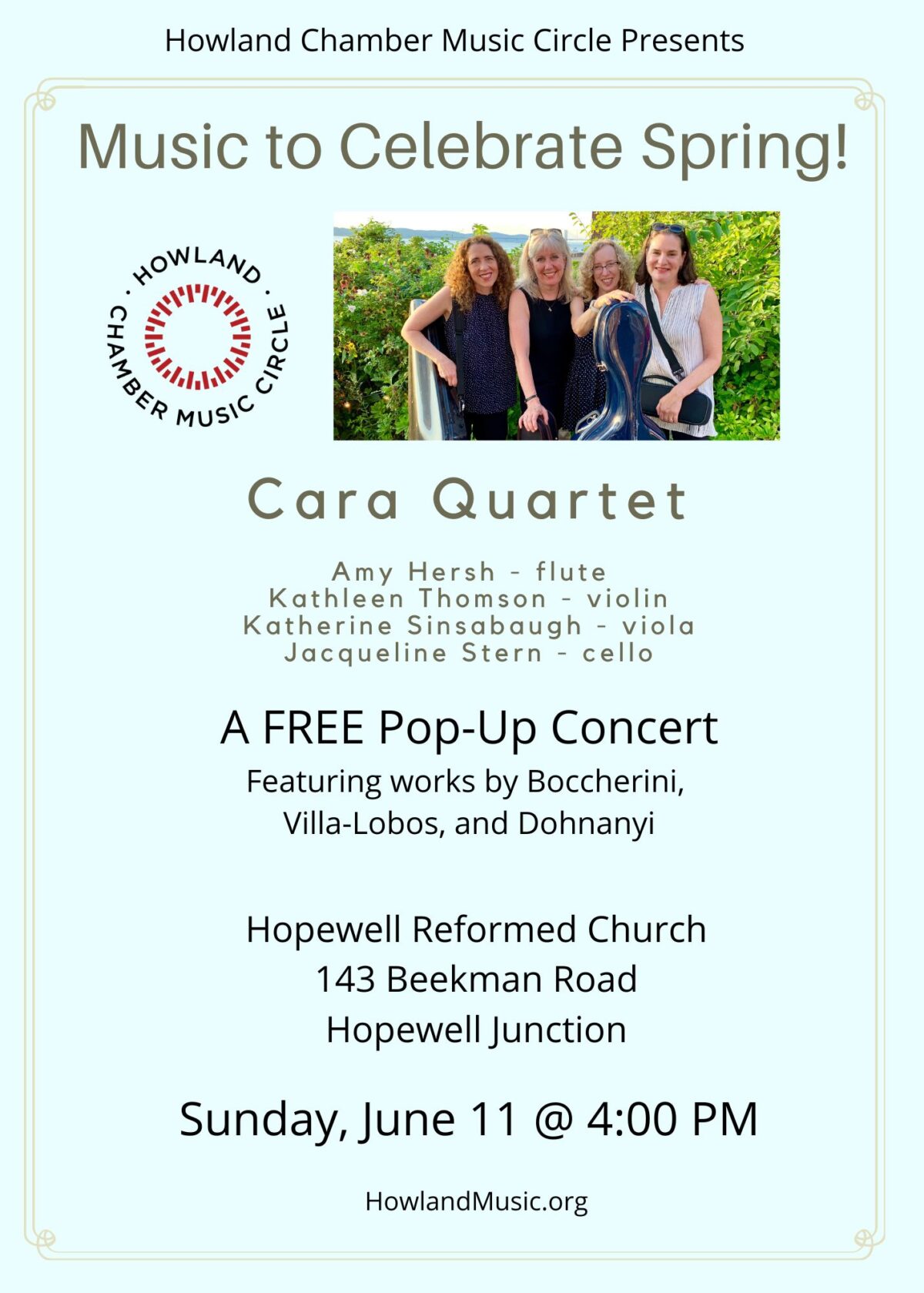 Pop-up Concerts - Howland Chamber Music Circle